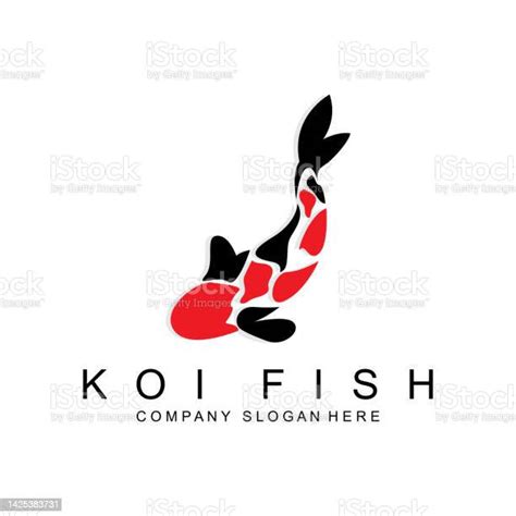 잉어 물고기 로고 디자인 장식 물고기 벡터 수족관 장식 일러스트 레이 션 브랜드 제품 강에 대한 스톡 벡터 아트 및 기타 이미지
