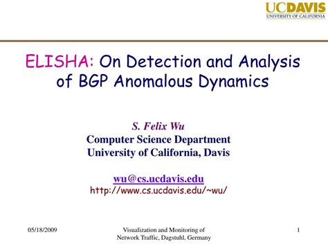 Ppt Elisha On Detection And Analysis Of Bgp Anomalous Dynamics Powerpoint Presentation Id