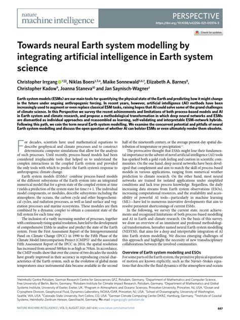 Towards Neural Earth System Modelling By Integrating Artificial Intelligence In Earth System
