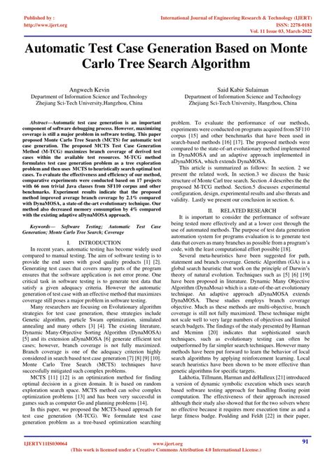 Pdf Automatic Test Case Generation Based On Monte Carlo Tree Search Algorithm