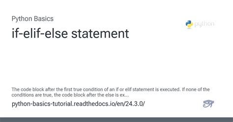 If Elif Else Statement Python Basics 24 3 0