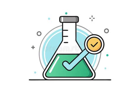 Lab Tested Scientific Flask Icon With Checkmark Symbol In Flat Design Style Indicating