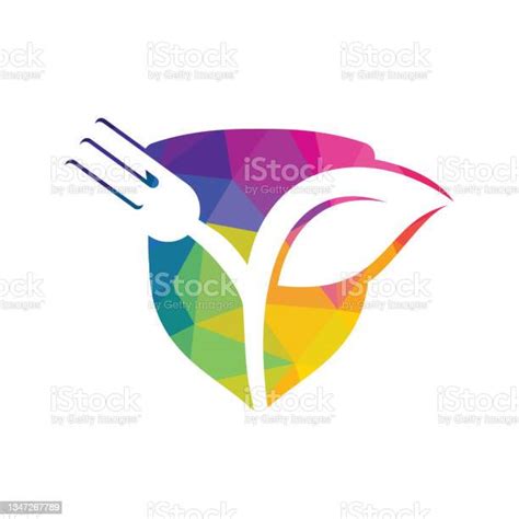 포크 및 리프 벡터 로고 디자인 포크와 잎이 있는 유기농 식품 컨셉 0명에 대한 스톡 벡터 아트 및 기타 이미지 0명 개념