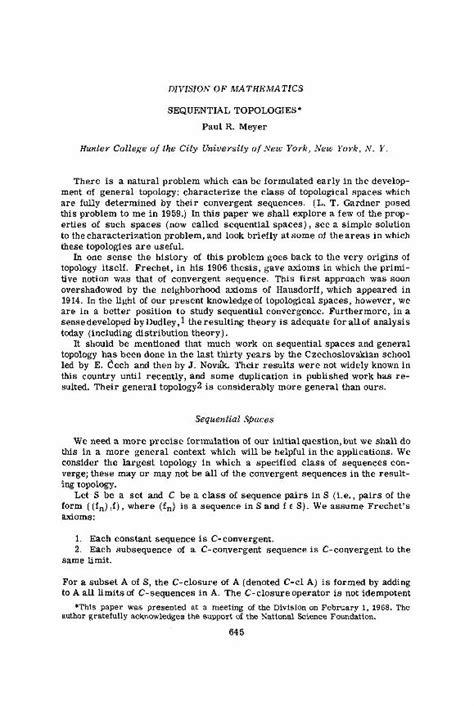 Pdf Division Of Mathematics Sequential Topologies Dokumentips