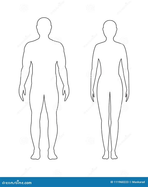 Male And Female Contour On White Background Stock Illustration Illustration Of Girl