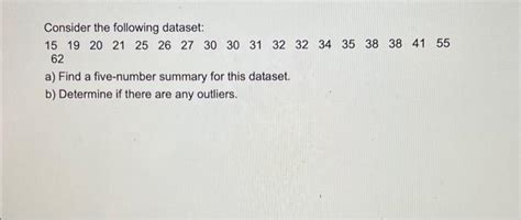 Solved Consider The Following Dataset 5 A Find A