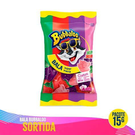 Bala Gelatina Bubbaloo Gatos Sortidas Sabor Melancia Uva Morango E Tutti Frutti 15g Drogaria