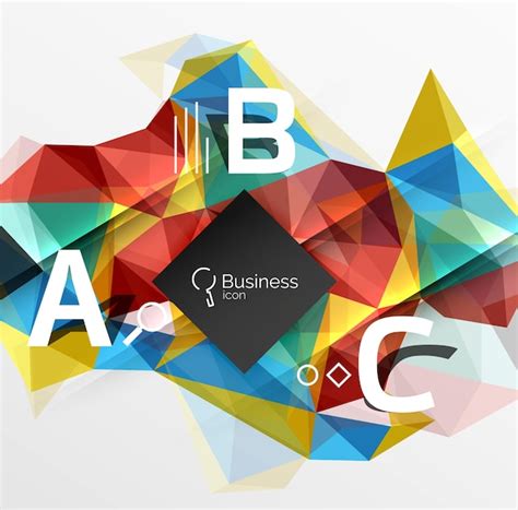 Abstrait Triangle Polygonal Avec Infographie Vecteur Premium