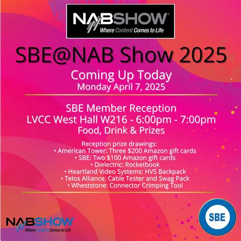 The Sbe The 2025 Nab Show The Society Of Broadcast Engineers Society Of Broadcast Engineers