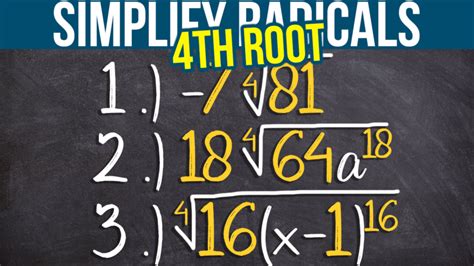 Simplifying The 4th Root 3 Examples Free Math Videos