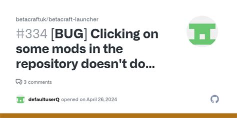 Bug Clicking On Some Mods In The Repository Doesnt Do Anything · Issue 334 · Betacraftuk