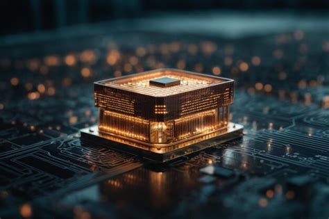 Building Inspired By A Micro Chip Premium Ai Generated Image