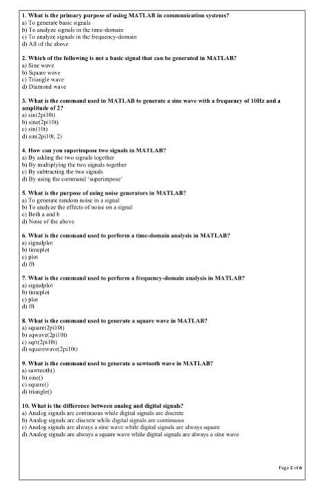 1 What Is The Primary Purpose Of Using Matlab In