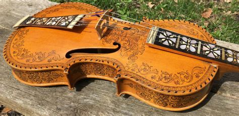 Hardanger Fiddle Norwegian 8 String Antique Violin Norway With Case