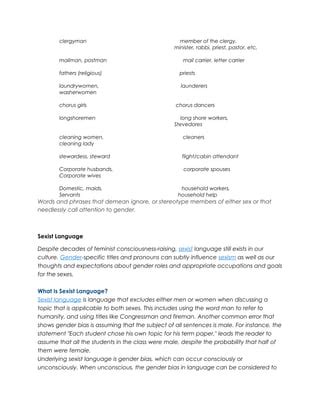 Sexism In Language DOC