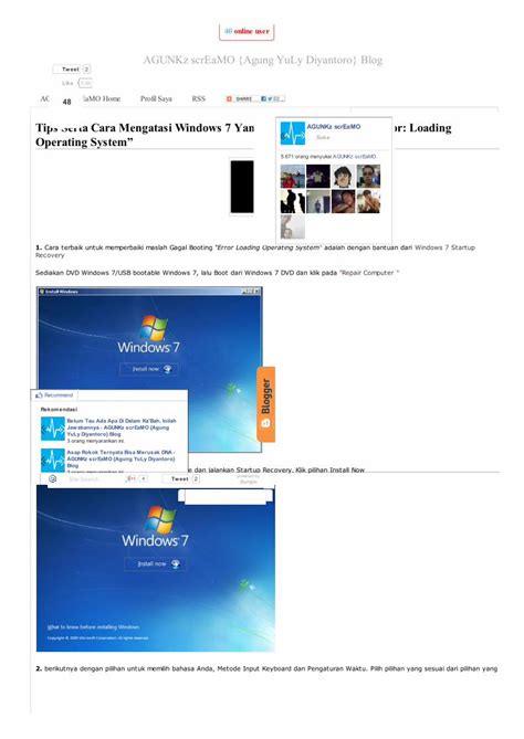 Pdf Tips Serta Cara Mengatasi Windows 7 Yang Tidak Mau Booting Error Loading Operating