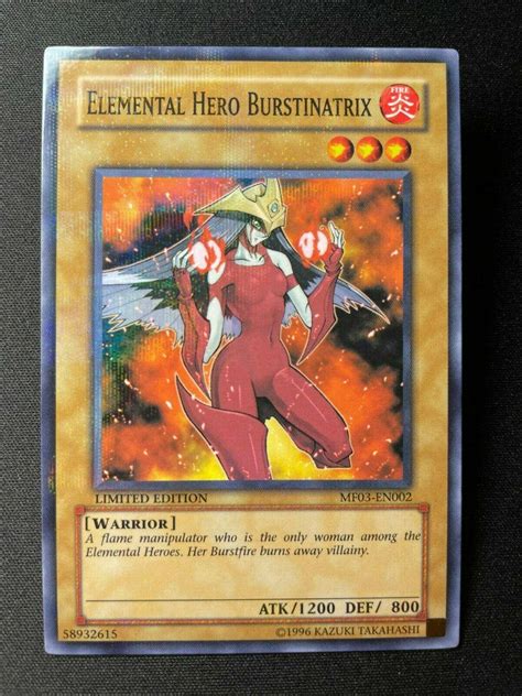 Elemental Hero Burstinatrix Mf03 En002 Prices Yugioh Mattel Action