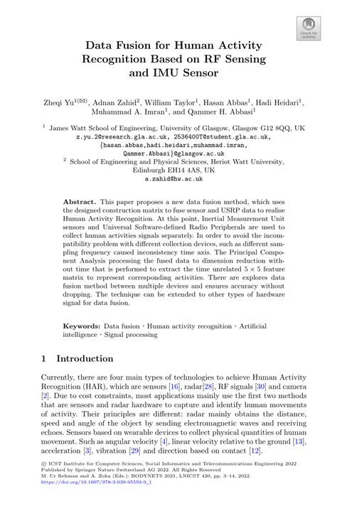 Pdf Data Fusion For Human Activity Recognition Based On Rf Sensing