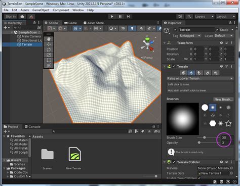 unity3d terrain steps