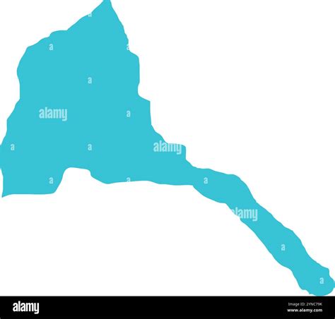 Eritrea Map In Blue Country Map Eritrea Border Map Border Line Of