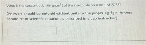 Solved The Decomposition Of A Certain Insecticide In Water