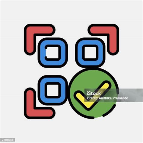 아이콘 확인 Qr 코드 바코드 및 Qr 코드 요소 채워진 선 스타일의 아이콘입니다 인쇄물 포스터 로고 광고 인포그래픽 등에 적합합니다 Brand Name Smart