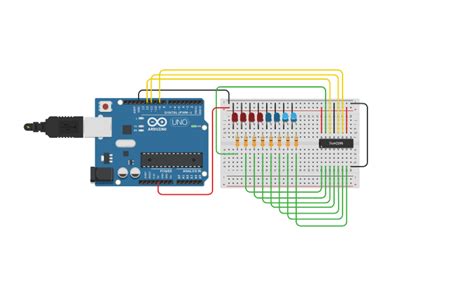 Circuit Design Binary Counter With 74hc595 Tinkercad