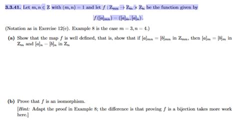Solved Let M N E Z With M N And Let F Zmn Chegg Com