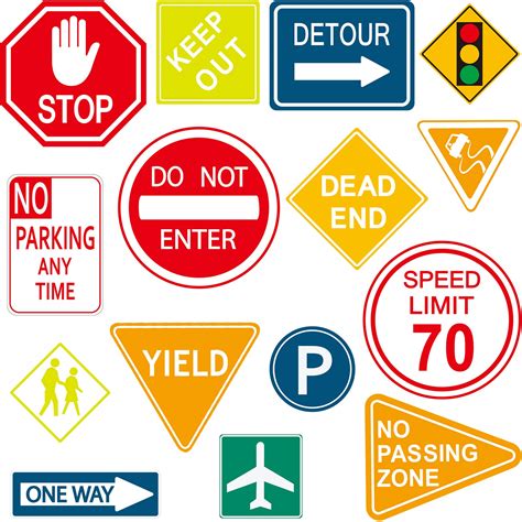 15 Pieces Road Signs Wall Decal Traffic Sign Stickers Street Signs Decals Stop