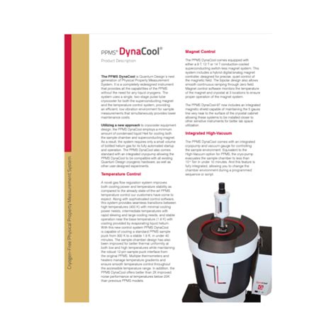 Quantum Design Ppms® Dynacool™ Measurement System Qd Uk