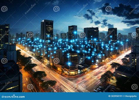 5g Integration In Smart Cities High Speed Internet Cloud Computing And Data Storage Stock