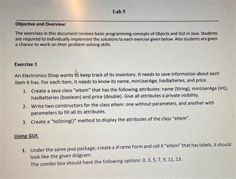 solved lab 5 objective and overview the exercises in this document