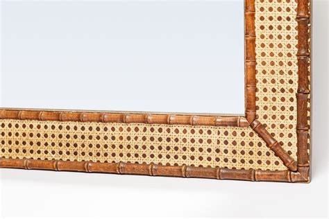 20th Century Design Large Wall Mirror Bamboo 1980 Decoration For Sale