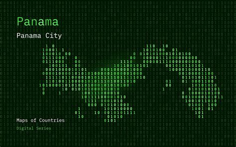 Panama Map Shown In Binary Code Pattern Tsmc Green Matrix Numbers Zero One World Countries