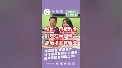 幹事長限時批 認真開會 專業審查 這才是委員會中心主義 這才是國會問政正辦！ Youtube