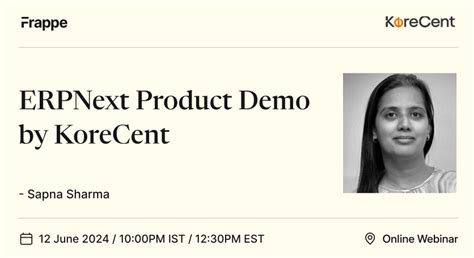 Erpnext Product Demo By Korecent Frappe Events