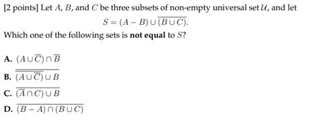 Solved Points Let A B And C Be Three Subsets Of Chegg