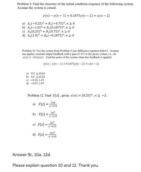 Solved Problem 9 Find The Structure Of The Initial Condition