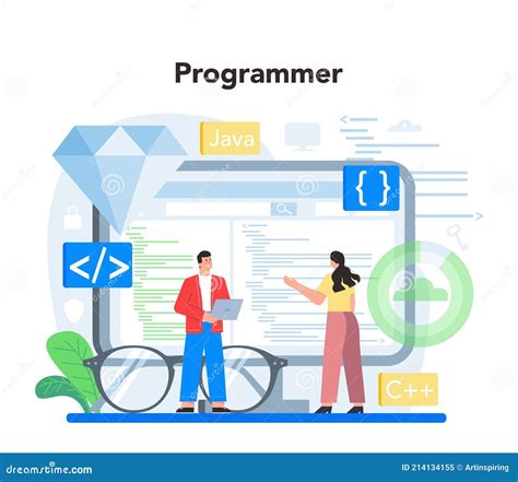 Programmer Concept Idea Of Coding Testing And Writing Program Stock