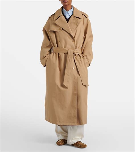 Riva Oversized Cotton Trench Coat In Beige The Frankie Shop Mytheresa