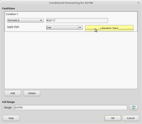 Worksheet Function LibreOffice Calc Conditional Formatting Based Of Column Cell Value