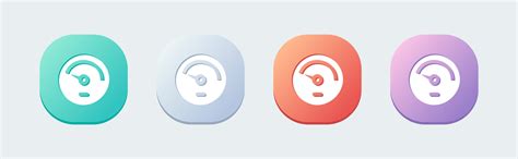 Speedometer Solid Icon In Flat Design Style Performance Indicator