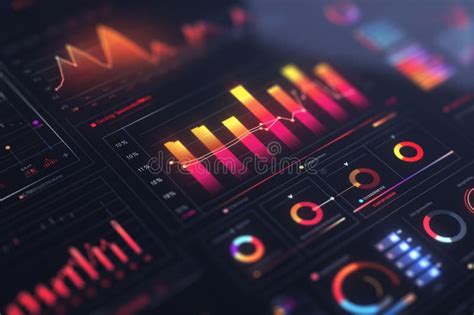 Colorful Digital Charts Showcasing Data Analysis Highlighting Trends Statistics Modern Business