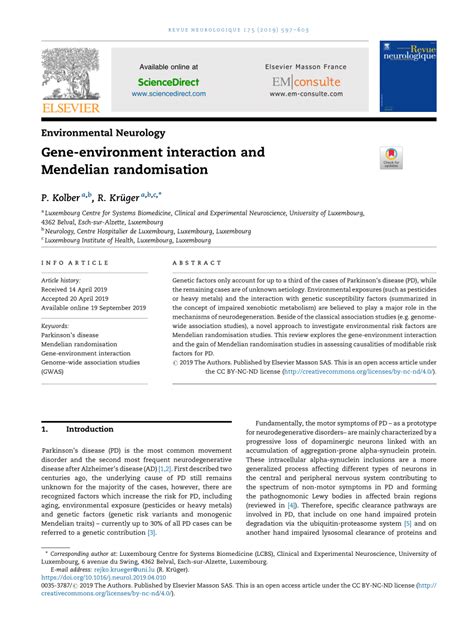 Pdf Gene Environment Interaction And Mendelian Randomisation