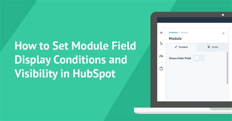 How To Set Module Field Display Conditions And Visibility In Hubspot