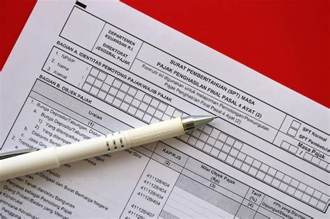 Premium Photo Indonesian Tax Form Notification Letter Spt For Final