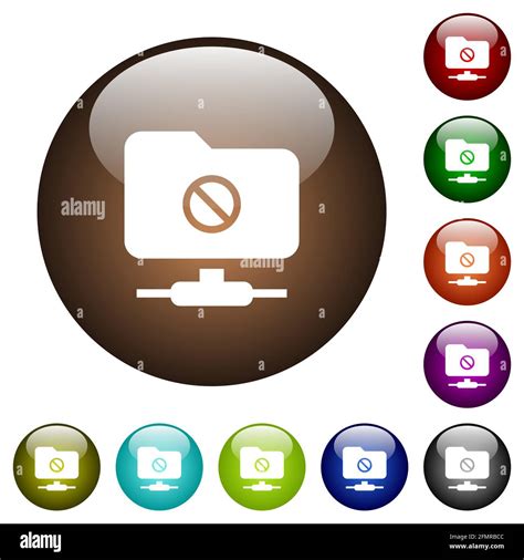 Ftp Disabled White Icons On Round Glass Buttons In Multiple Colors Stock Vector Image And Art Alamy