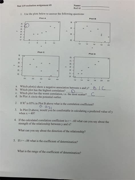 Solved Stat 119 Recitation Assignment 5 Name Red Id 1 Chegg