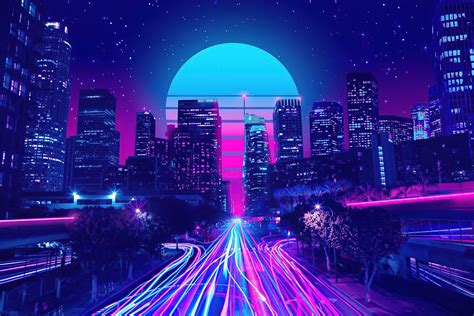 Purple Neon City Wallpapers 4k Hd Backgrounds On Wallpaperbat