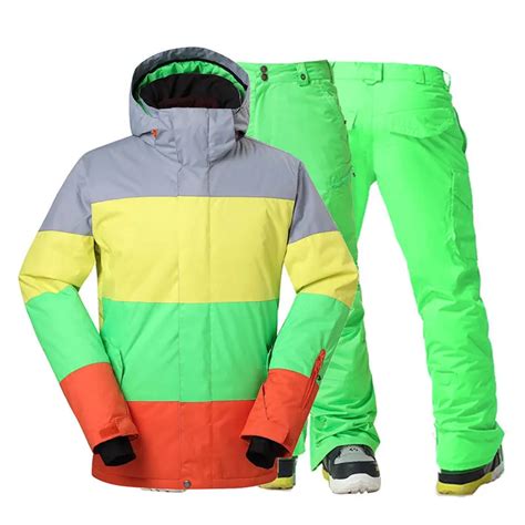 스키 재킷 및 스노우 팬츠 남성용 야외 스포츠 스노우보드복 10k 방수 방풍 의류 겨울 의상 세트스키 자켓 Aliexpress